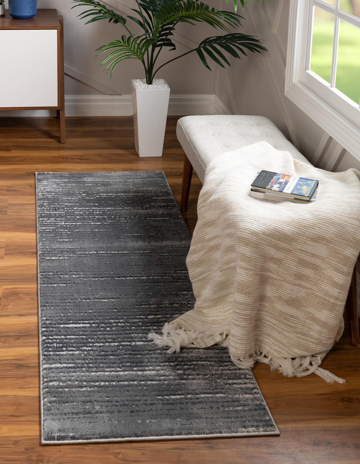 Gray 2' x 12' Oasis Runner Rug | Rugs.com