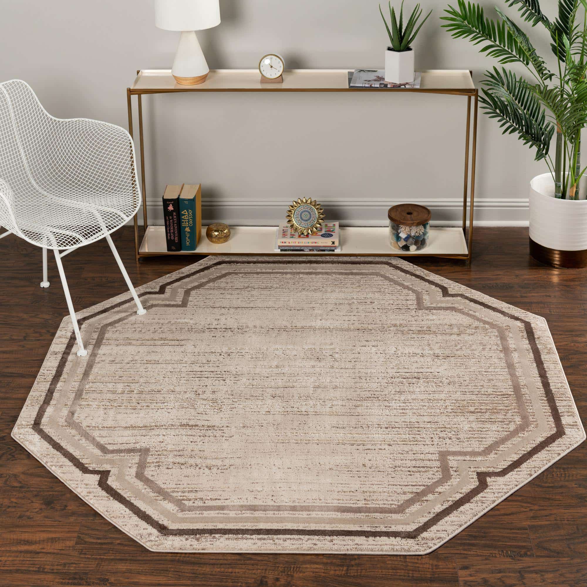 Brown 7 X 7 Oasis Octagon Rug ESaleRugs Brown 7 X 7 Oasis Octagon Rug ESaleRugs