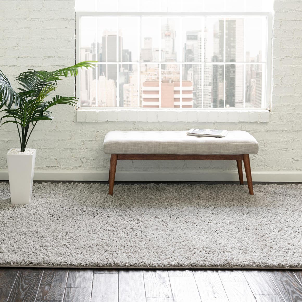 Light Gray 12' 2 x 15' Everyday Shag Rug | eSaleRugs