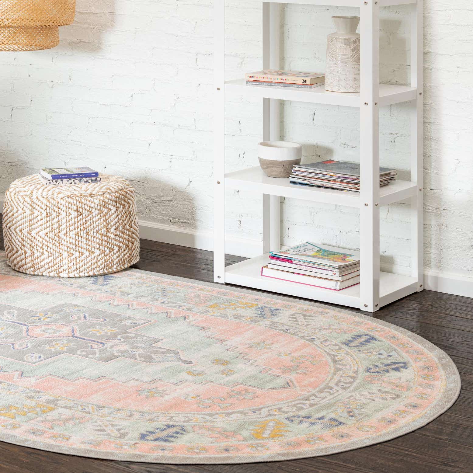 Pink 5' x 8' Whitney Oval Rug | eSaleRugs