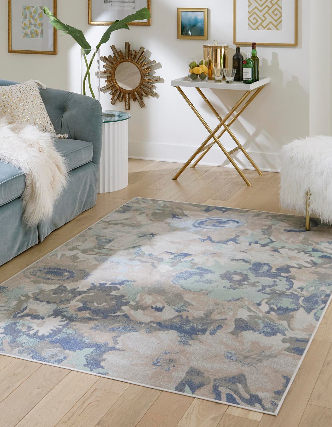 Blue 8' x 10' Lotus Rug | Rugs.com