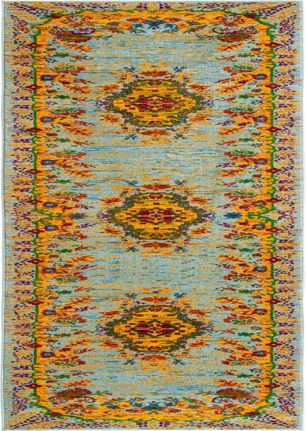 Aqua 2' 7 x 12' Calypso Runner Rug | Rugs.com