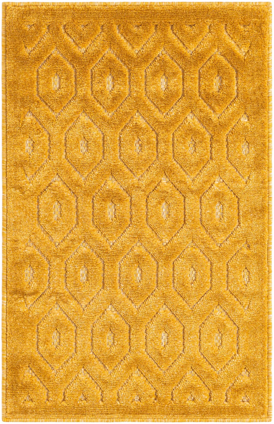 Yellow 2' x 3' Outdoor Trellis Textured Rug | Rugs.com