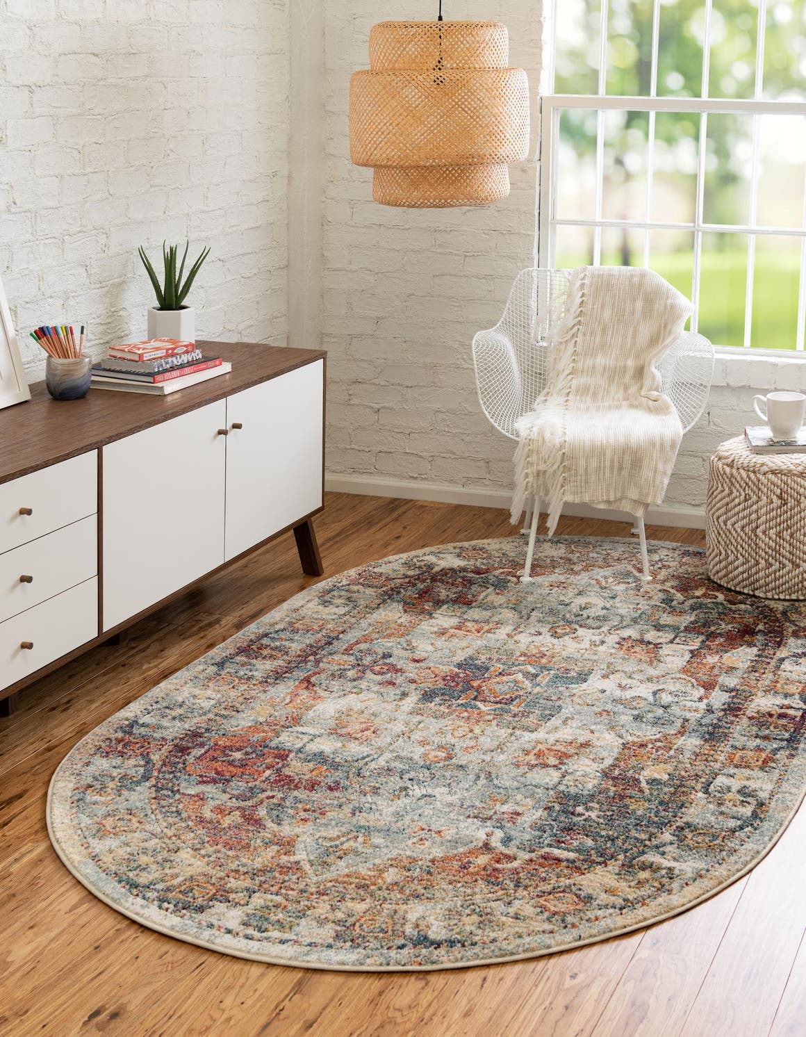 Ivory 4' x 6' Isabella Oval Rug | Rugs.ca