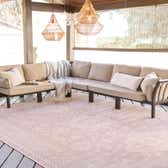 Pink 4' x 6' Outdoor Aztec Indoor / Outdoor Rug | eSaleRugs