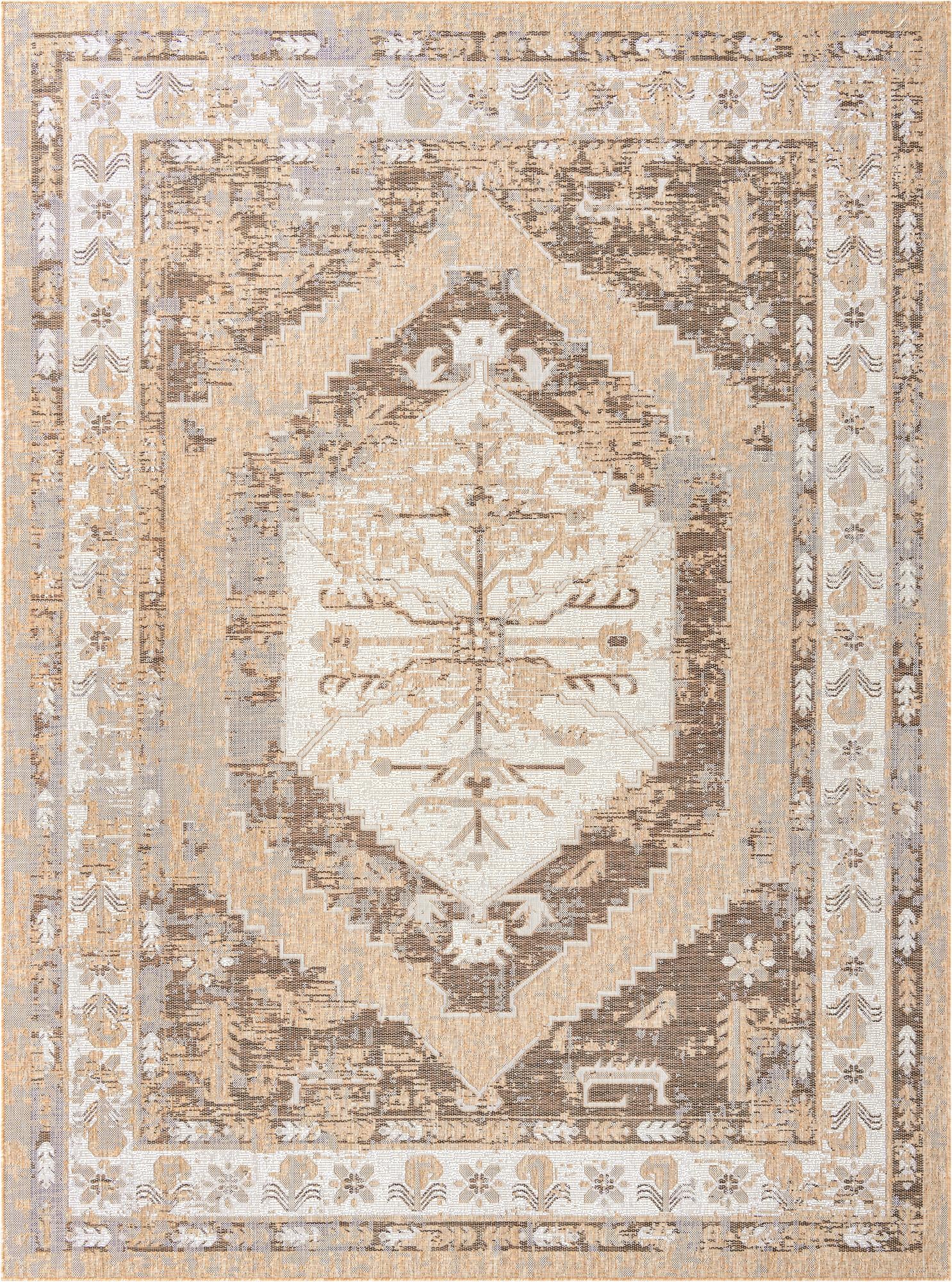 Green 9' x 12' Outdoor Traditional Rug | Rugs.com