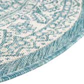 Aqua 10' x 10' Outdoor Aztec Round Rug | Rugs.com