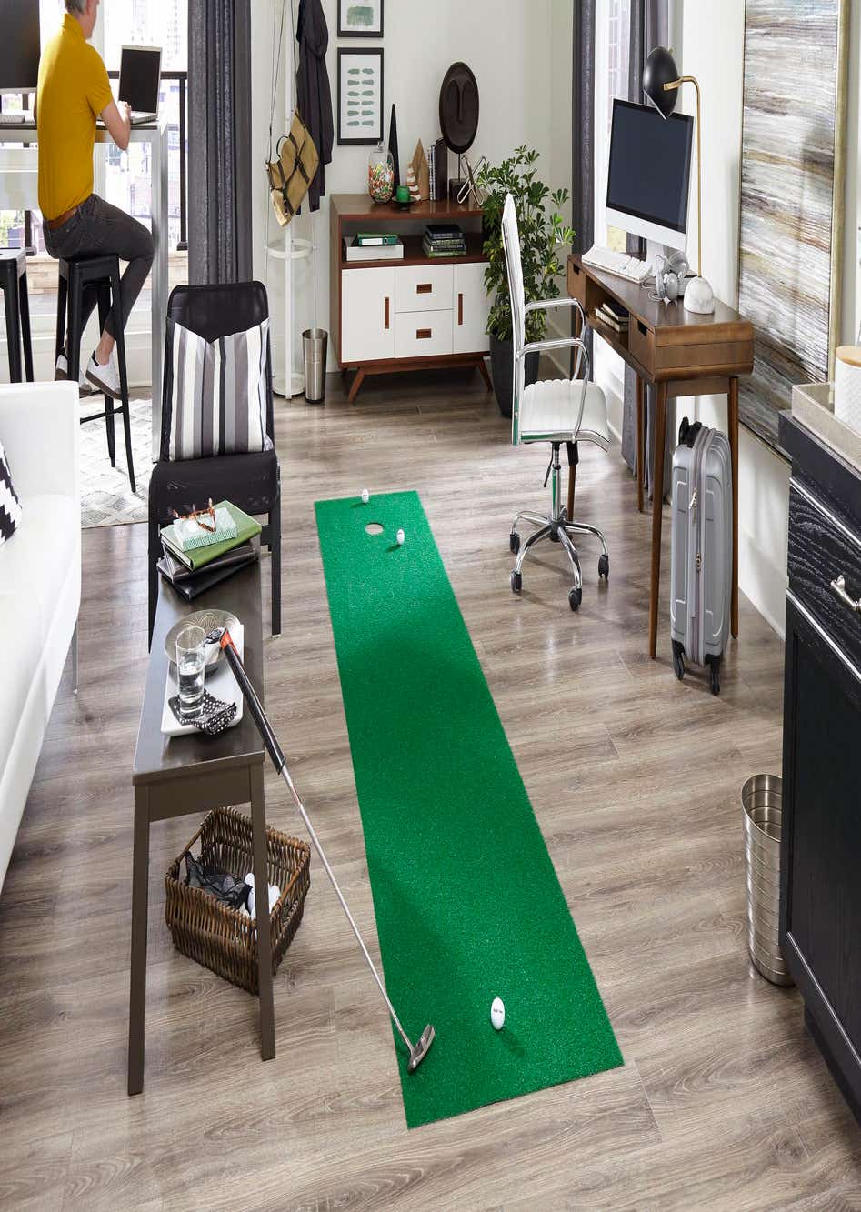 Green 1' 8 x 9' 10 Golf Rug Runner | Rugs.com