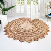 Natural 6' x 6' Braided Jute Round Rug | Rugs.com