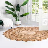 Natural 6' x 6' Braided Jute Round Rug | Rugs.com