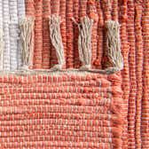 Coral and Ivory 5' 1 x 8' Hand Woven Chindi Rag Rug | Rugs.com