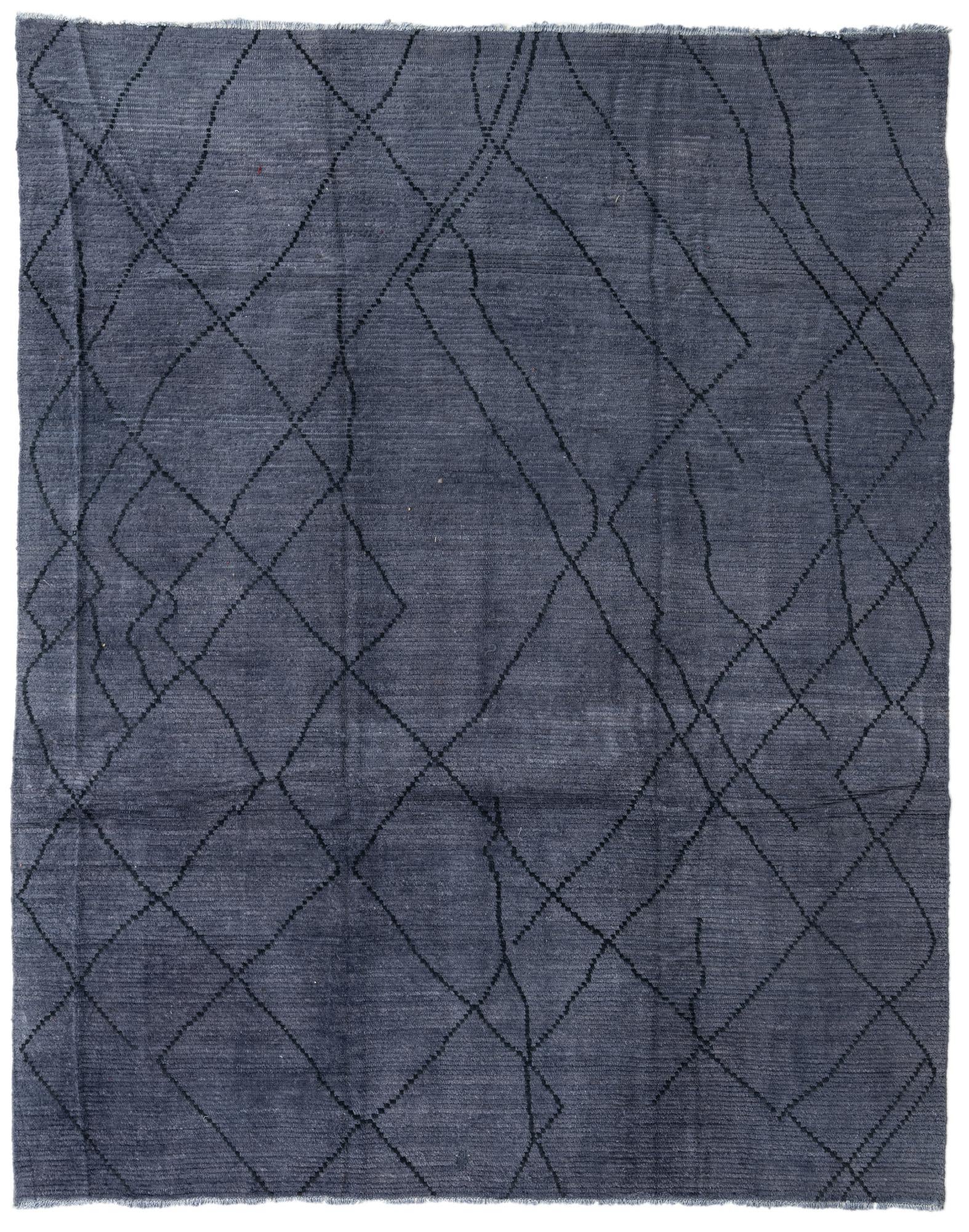 Dark Gray 8' x 10' Hand Knotted Moroccan Wool Rug | HandKnotted.com