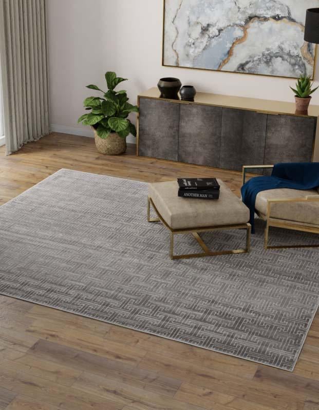 Gray 240cm x 240cm Uptown Park Avenue Cuadrado Alfombra | Rugs Peru