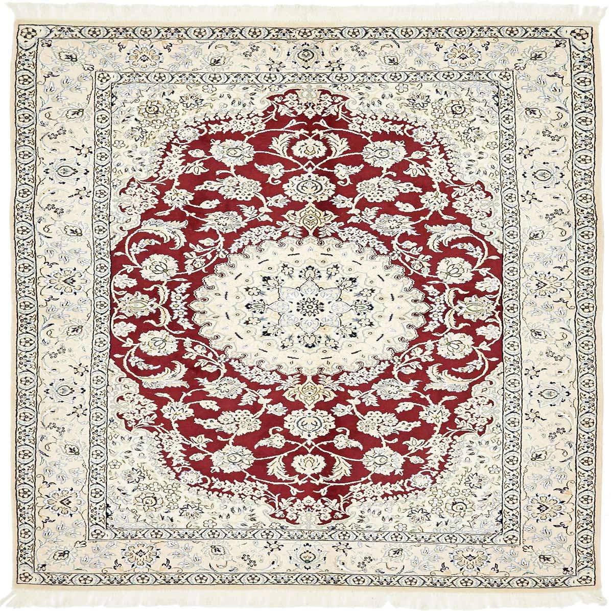 Red 5' x 7' 11 Hand Knotted Nain Persian Rug | HandKnotted.com